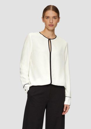 s.Oliver Langarmbluse Bluse Viskosebluse mit Kontrastdetails