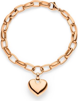 s.Oliver Bracelet - Elegantes Armband aus poliertem Edelstahl - ros&eacute;gold - Gliederkette verstellbar bis 20 cm - wasserfest & hautfreundlich