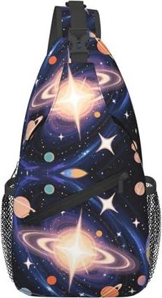 Generic L&eacute;ger Sacoche Homme Bandouliere Univers Galaxie &Eacute;toiles Plan&egrave;tes Art Sling Bag Casual Cross Body pour Cyclisme Homme Femme