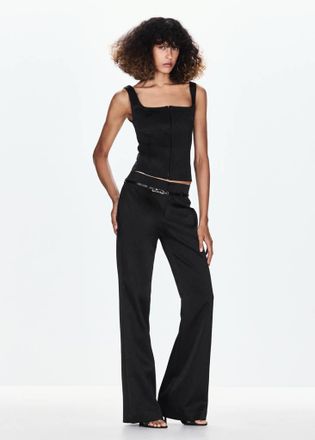 Mango Top style corset &agrave; bretelles noir - Femme - XXS - MANGO