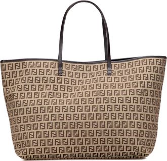 Fendi Shopper - Medium Zucchino Canvas Roll Tote - Gr. unisize - in Braun - f&uuml;r Damen