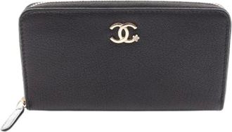 Chanel Portefeuille Vintage doccasion (bi-pli) - Femme - Pre-owned - Noir - Taille: ONE Size