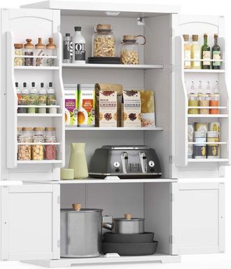 Vasagle Buffet Haut Cuisine, Meuble de Rangement, Armoire, Vaisselier, 40 x 76 x 135,8 cm, Grand Espace, 2 Planches R&eacute;glables, 6 &Eacute;tag&egrave;res de Porte, pour