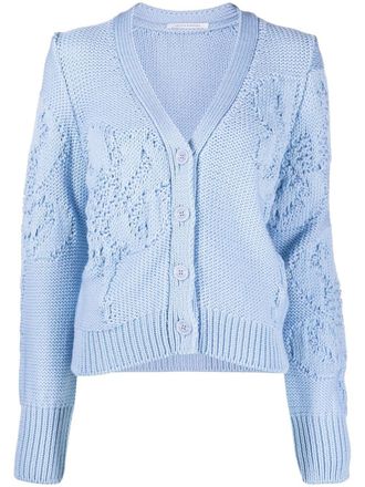Cecilie Bahnsen cardigan Irma à col v - Bleu
