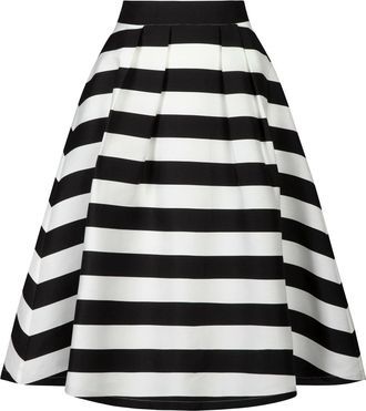 Apart Fashion Damen Satin Rock, Creme-schwarz, Normal