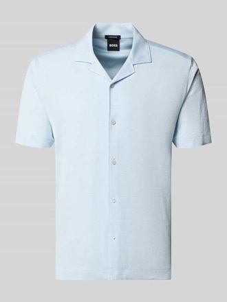 HUGO BOSS Regular Fit Freizeithemd aus Leinen-Baumwoll-Mix Modell H-POWELL