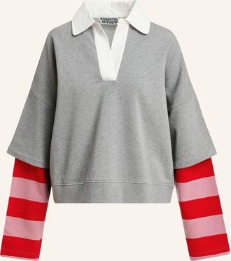 Essentiel Sweatshirt Kantelou Im Materialmix rot