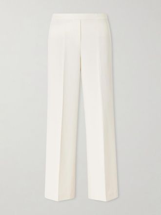 Theory Pantalon Droit En Cr&ecirc;pe - Blanc cass&eacute;