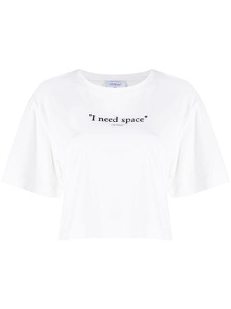 Off-white t-shirt en coton &agrave; slogan imprim&eacute; - Blanc