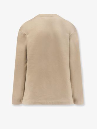 Max Mara Womens Sweatshirt Berma Silk-Cotton Beige Sweatshirts Sweater