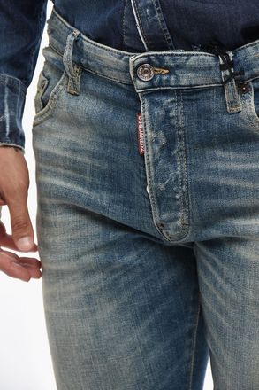 Dsquared2 Stretch Denim Jeans SKATER with Leather Patch 16cm Dsquared2
