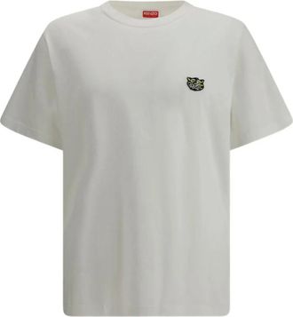 Kenzo Homme, Tops, Blanc, Taille: S Wild Tiger Embroidered T-shirt