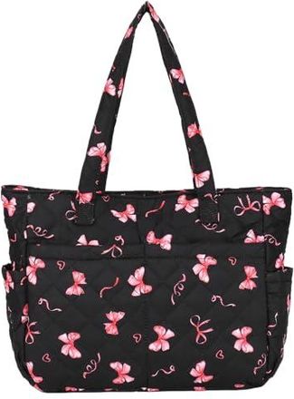 Generic Kexpery Sac &agrave; Main Femme Floral en Coton Padd&eacute; Grand Capacit&eacute; Sac Tote avec Compartiments Multiples pour Travail et Loisirs