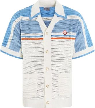 Casablanca Homme, Chemises, Multicolore, Taille: M Cotton Tennis Crochet Shirt