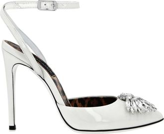 Philipp Plein Femme, Chaussures, Blanc, Taille: 36 EU Broche Slingback