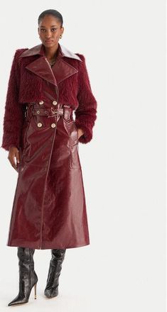 BABYLON Übergangsmantel S00772 Dunkelrot Regular Fit