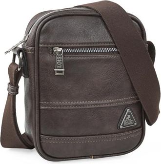 Lois Sacoche Homme Bandouliere. Pochette Homme en cuir v&eacute;ritable &eacute;l&eacute;gante et compacte pour usage quotidien affaires loisirs style urbain, Marron