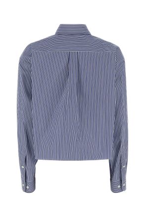 Miu Miu Striped Poplin Shirt - Navy