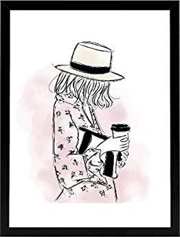 Homemania Bild mit Rahmen, für Damen, Dekoration, Wandkunst, für Wohnzimmer, mehrfarbig, 32 x 3,6 x 42 cm, HOMRK-FRAME-020, MDF, Glas, Papier, Karton