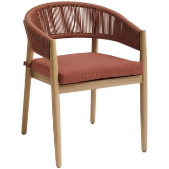 Hesperide Hesperide - Lot de 2 fauteuils de jardin Tevio brique - Structure en aluminium trait&eacute; &eacute;poxy - Dossier en cordage - Assise avec coussin d&eacute;perlant