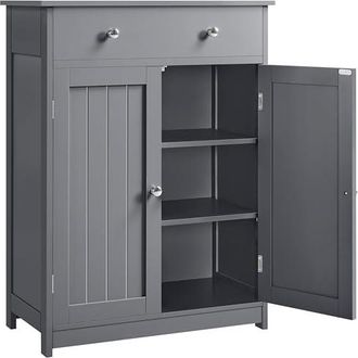 Yaheetech Badezimmerschrank Unterschrank Badschrank mit Doppelt&uuml;r und Schublade Bodenschrank Badkommode K&uuml;chenschrank Aufbewahrungsschrank f&uuml;rs Badezimmer K&uuml;che