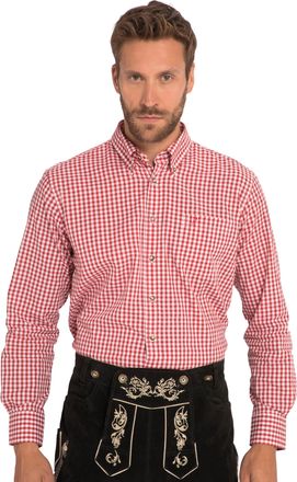 JP1880 Herren große Größen Übergrößen Menswear L-8XL Karohemd, Trachten, Langarm, Buttondown-Kragen, Modern Fit, bis 8 XL hellrot XXL 748509520-XXL