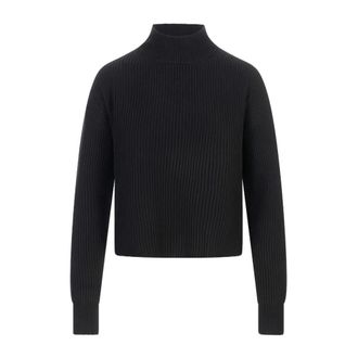 Max Mara Pull &agrave; col roul&eacute; c&ocirc;tel&eacute; Fufy - Femme - Pulls - Noir - Taille: 40 FR