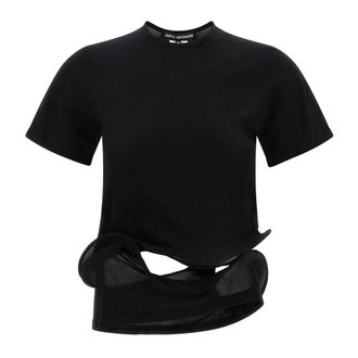 Junya Watanabe Twisted Detail T-shirt - - Tops - Damen - Schwarzk - M