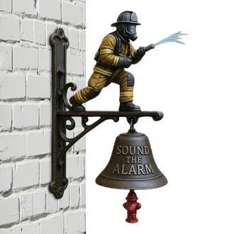 Generic Vintage-Feuerwehr-T&uuml;rklingel - Lauter Alarmton, rustikale Wanddeko | Dekorative Gedenk-Glocke f&uuml;r, Haus, Garten, Haust&uuml;r, Terrasse, Eingangsbereich, I