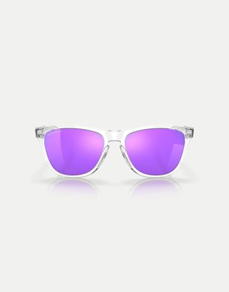 Oakley Frogskins - Lunettes de soleil carrées à verres réfléchissants violets - Transparent brillant