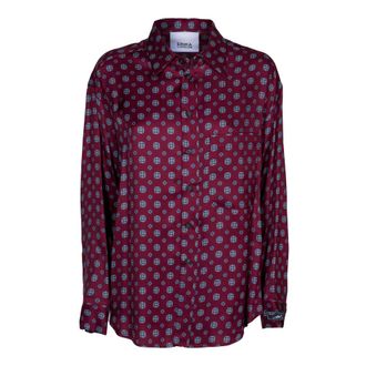 Erika Cavallini Semi Couture Femme, Blouses et Chemises, Violet, Taille: 34 FR Chemise Imprim&eacute;e en Viscose