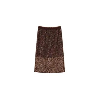 Twinset Longuette T&uuml;llrock mit Pailletten - - Skirts - Damen - Braun - XS