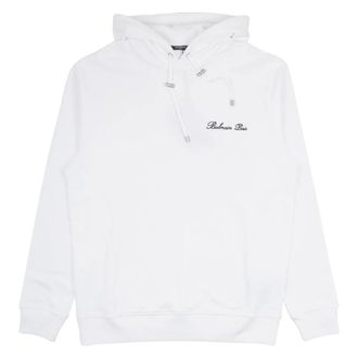 Balmain Homme, Sweatshirts et sweats &agrave; capuche, Blanc, Taille: M Signature Sweat &agrave; capuche