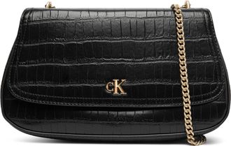 Calvin Klein Handtasche Calvin Klein Ck Croc Conv Chain Medium Bag LV04F3284G Schwarz
