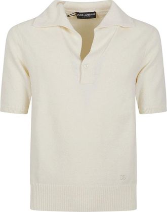Dolce & Gabbana Homme, Pulls, Beige, Taille: L Polo en m&eacute;lange de coton