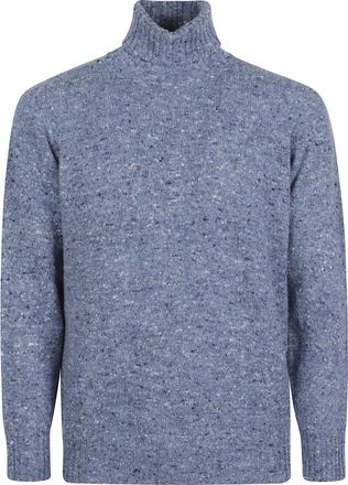Drumohr Homme, Pulls, Bleu, Taille: XL Pull en maille &agrave; col roul&eacute; en laine et cachemire