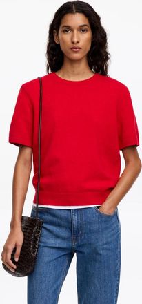 Arket Kurz&auml;rmliger Pullover Aus Wolle Und Baumwolle -Rot
