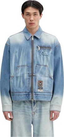 Evisu Homme, Vestes, Bleu, Taille: L Worker Denim w Emboss Kamon