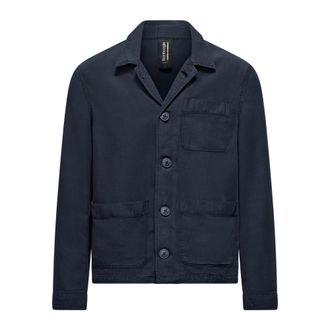 Bomboogie Homme, Vestes, Bleu, Taille: S Unlined Tencel Jacket with Collar