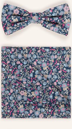 Paul Paul Set: Fliege Und Einstecktuch blau