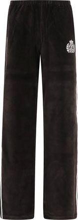 Sporty & Rich Femme, Pantalons, Brun, Taille: 38 FR NY Crest Velour Sweatpant