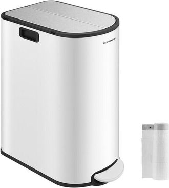 Songmics Songmics - Poubelle de Cuisine Double, 30L et 20L, Poubelle Mince 2 Compartiments pour Tri et Recyclage des D&eacute;chets, avec P&eacute;dale et Couvercles