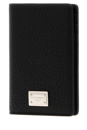 Dolce & Gabbana Pebbled Leather Card Holder - Black