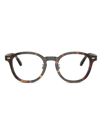 Ray-Ban lunettes de vue rondes RB5443D à effet écaille de tortue - Marron