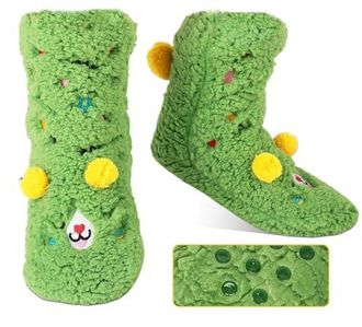 Generic Chaussettes antid&eacute;rapantes pour femme - Th&egrave;me animal mignon - Chaussettes pelucheuses super douces, chaudes et confortables avec semelles antid&eacute;rapant