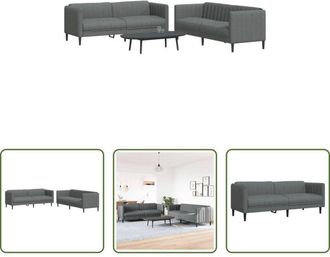 vidaXL vidaXL Sessel - 2-tlg. Sofagarnitur Dunkelgrau Stoff