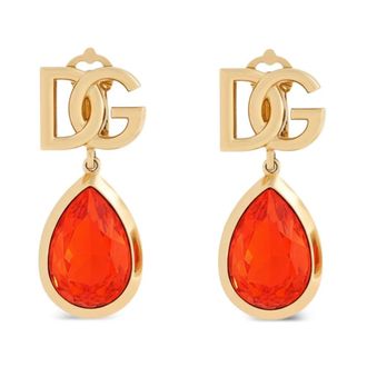 Dolce & Gabbana Femme, Accessoires, Orange, Taille: ONE Size Logo Clip Earrings