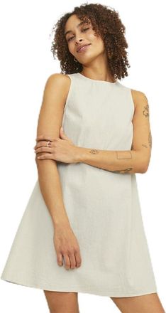 Jack & Jones Damen JXKAIA Seersucker Dress WVN Kleid, Cremefarben, X-Large