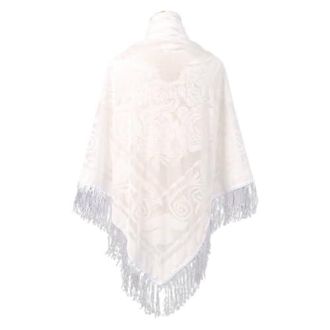 Generic Poncho Femme Hiver Chaud Chale Femme Hiver Chaud Cape Femme Pour la ville Ch&acirc;le Velours Jacquard Carr&eacute; R&eacute;tro Franges Style Qipao Tr&egrave;s