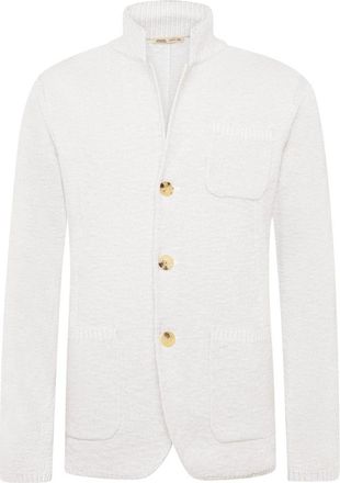 Maurizio Baldassari Cardigan in Sakko-Optik mit Moulin&eacute;-Baumwolle und Stehkragen in